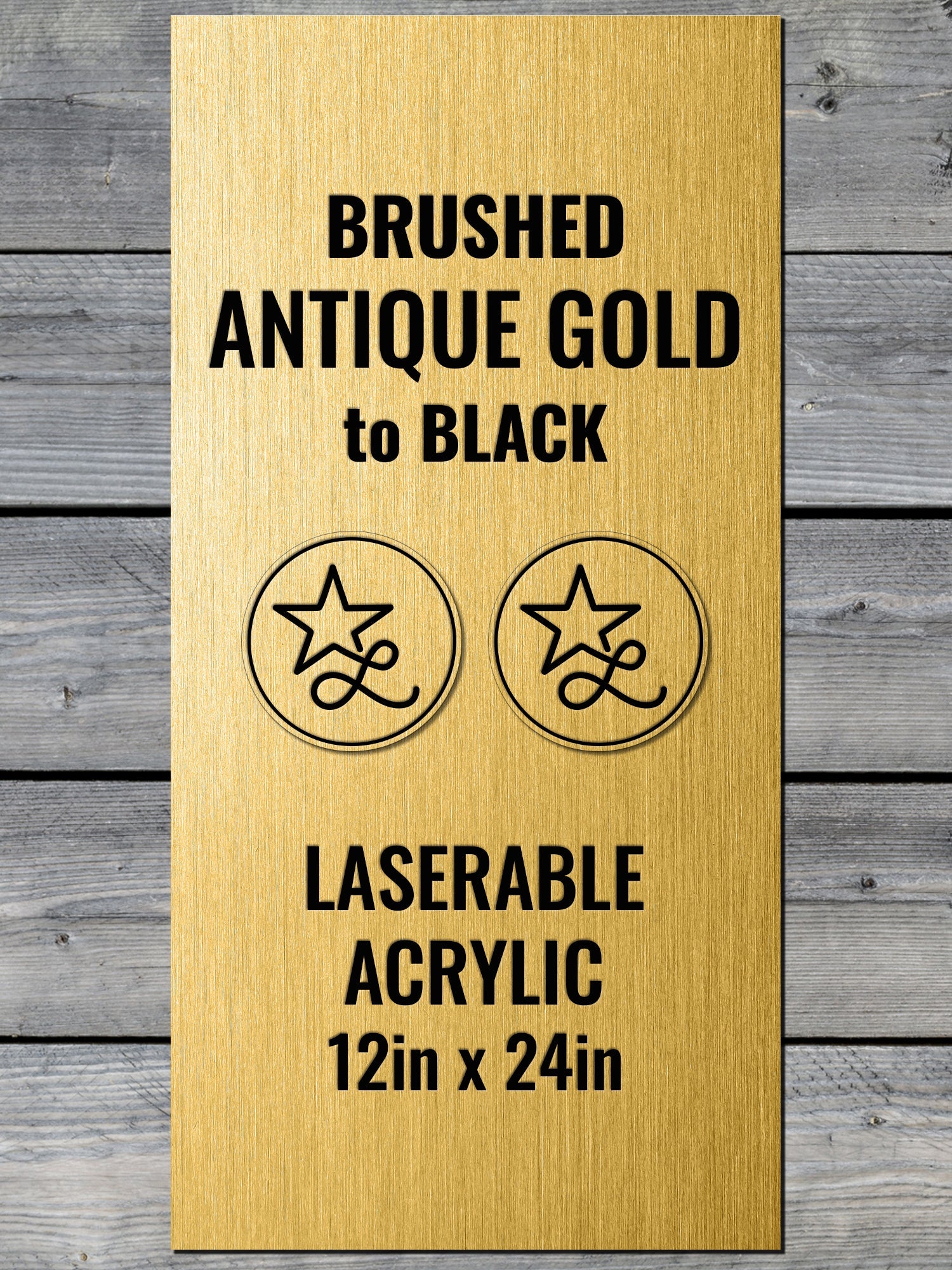 Acrylic: Brushed Antique Gold / Black Durra-Bull® Laserable Panels (12 ...