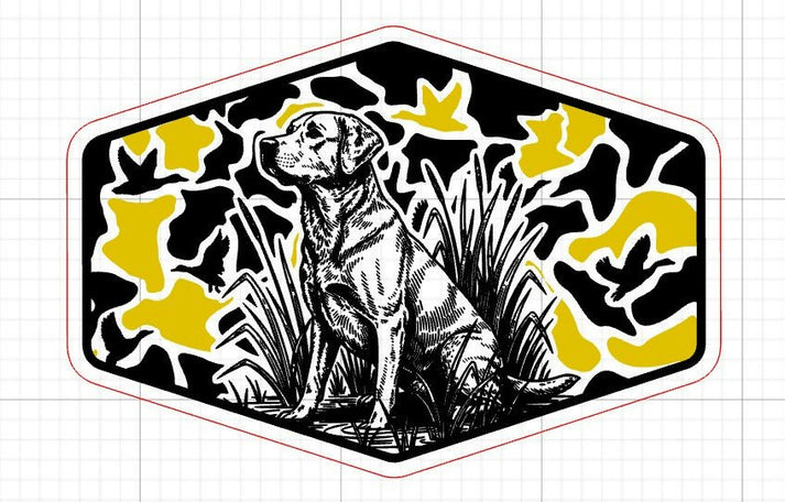 Camo Retriever Hunting Dog SVG - Laser Engraving File for Hat Patches ...