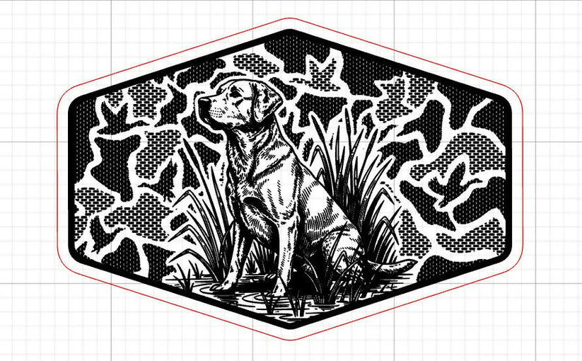 Camo Retriever Hunting Dog SVG - Laser Engraving File for Hat Patches ...