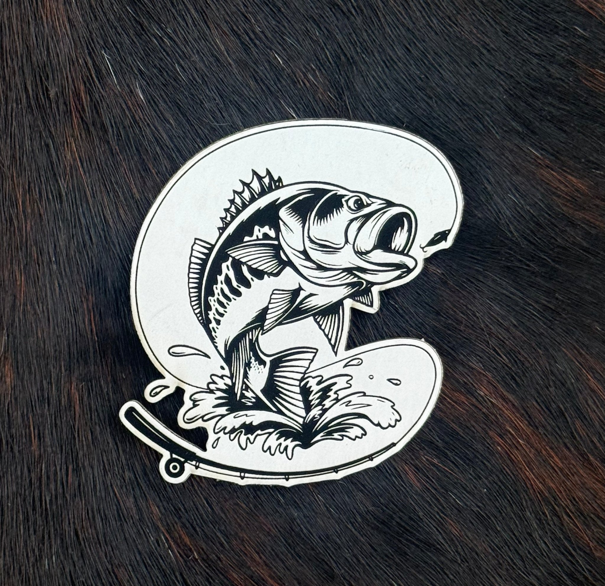 Engraved Hooked Bass Fishing Patch – Lone Star Adhesive