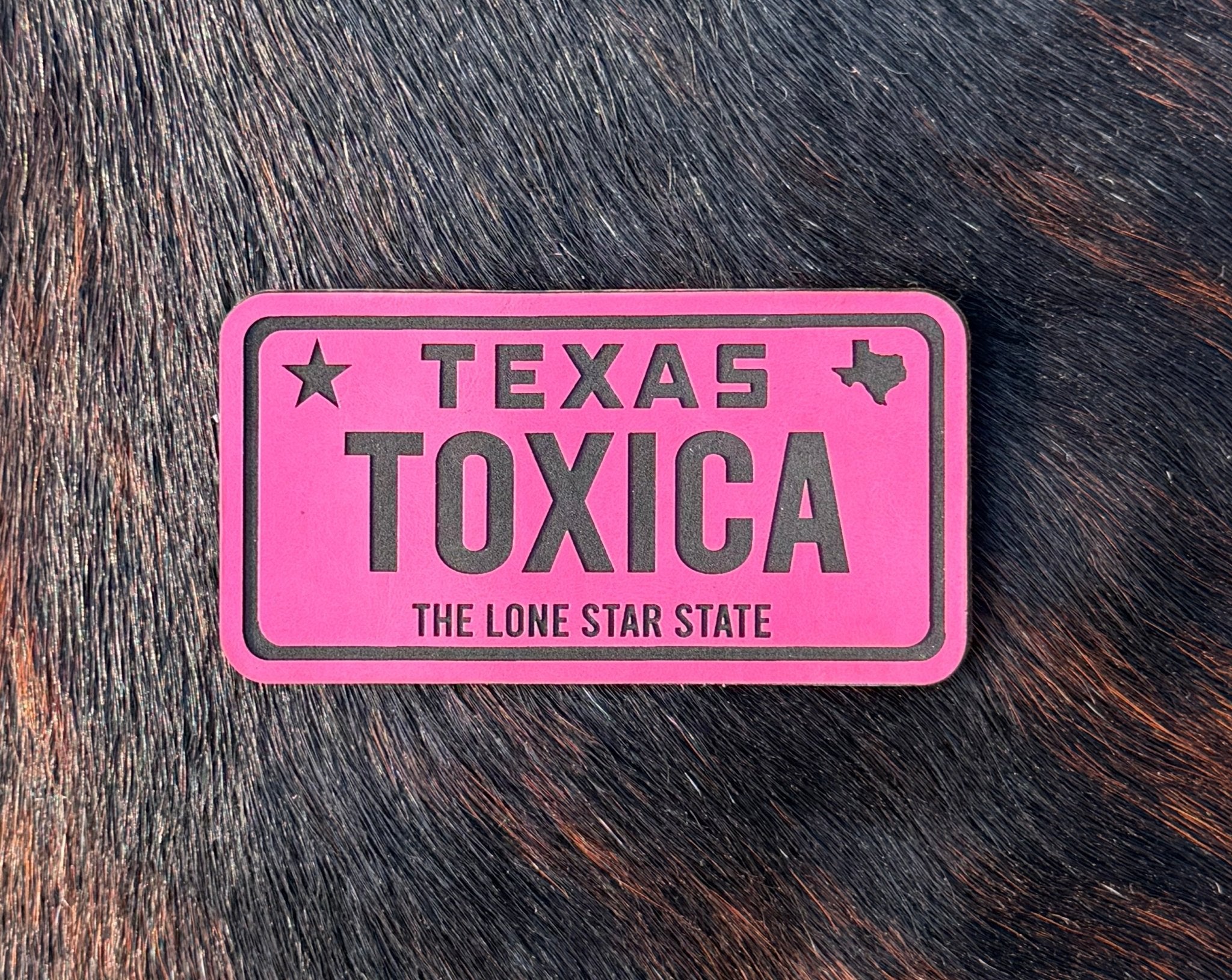 Engraved Toxica Texas License Plate Patch – Lone Star Adhesive