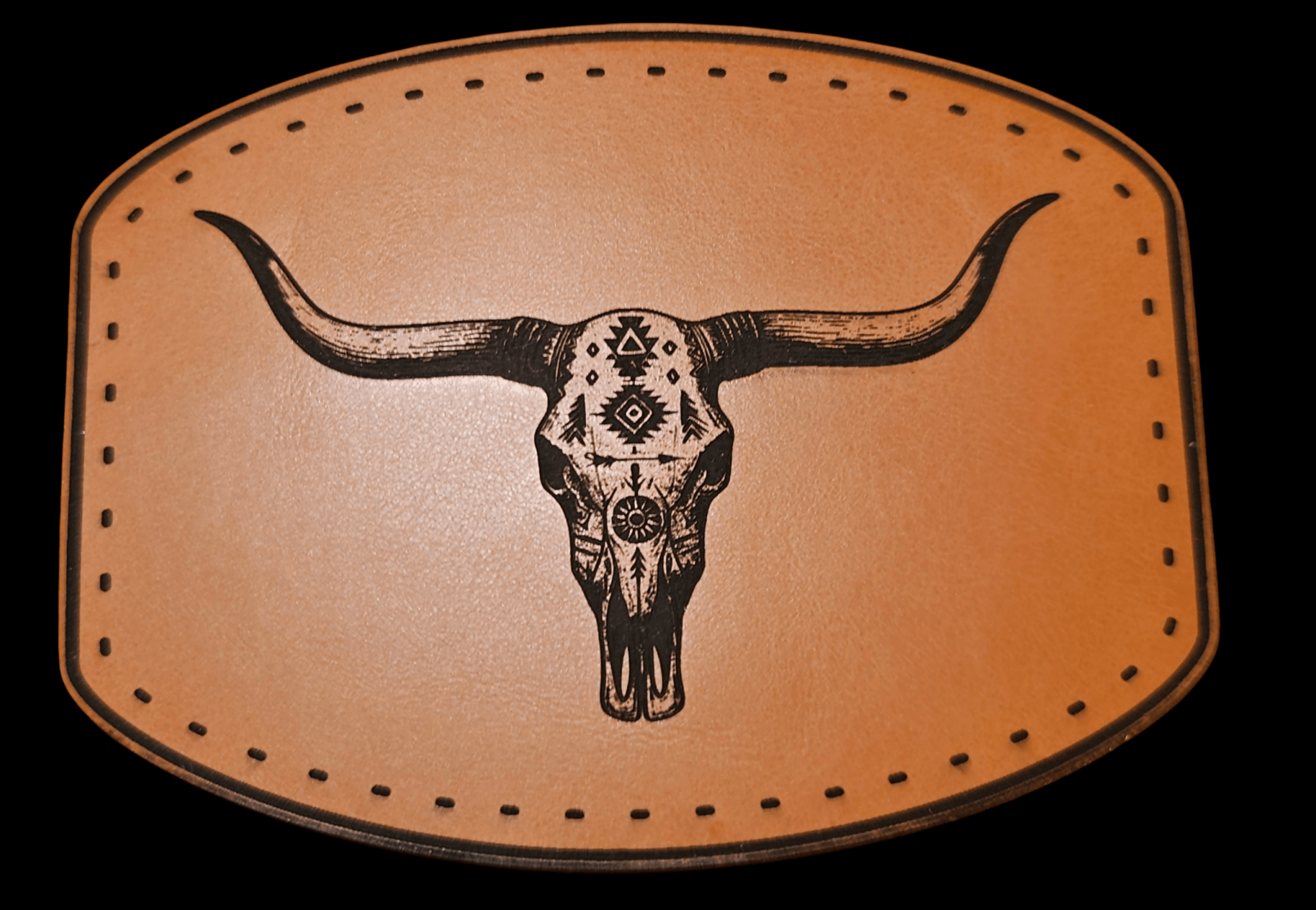 Longhorn Skull With Pattern V3 – Lone Star Adhesive