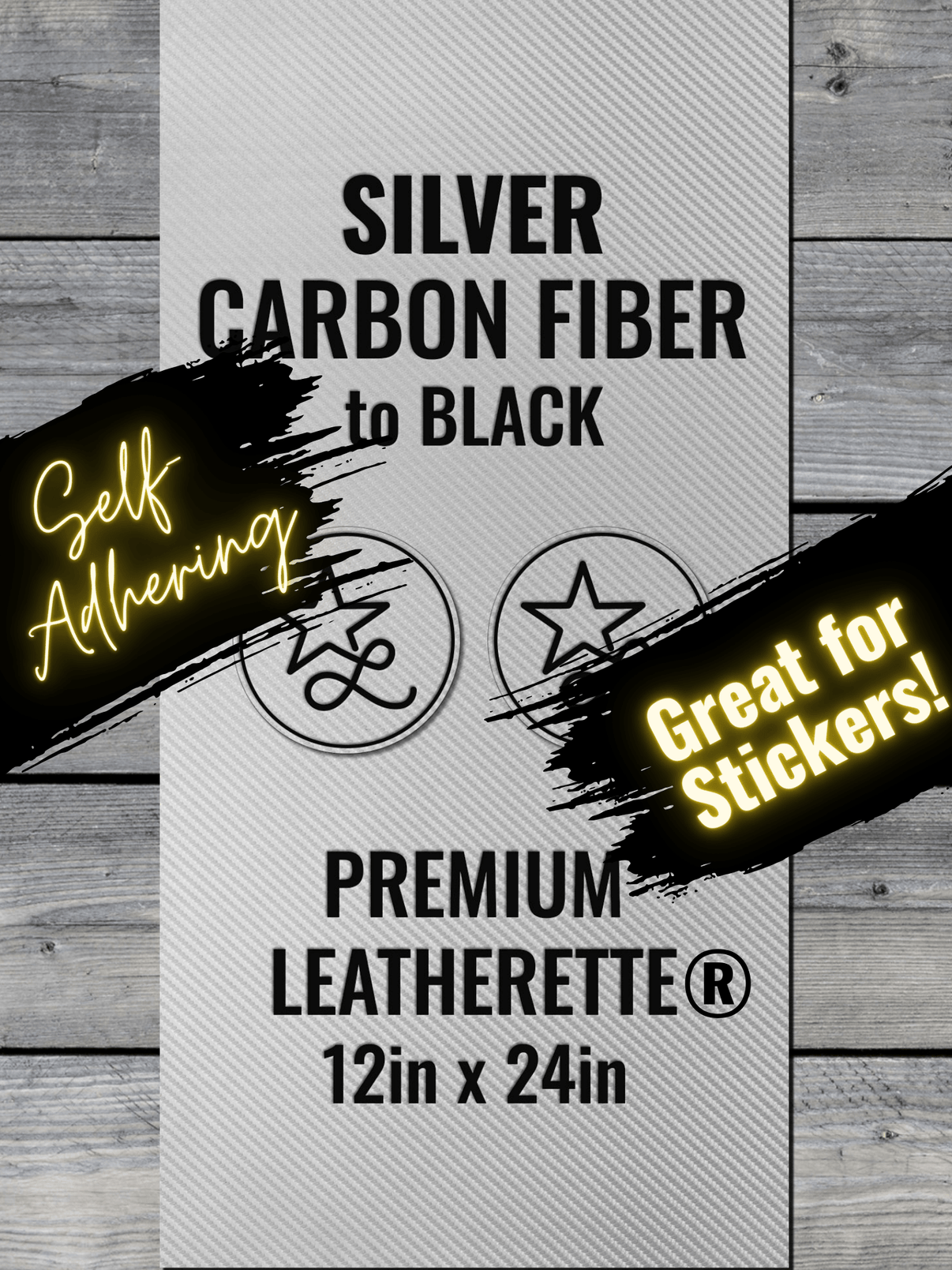 Self-Adhering Silver Carbon Fiber Durra-Bull Premium Leatherette® Shee ...