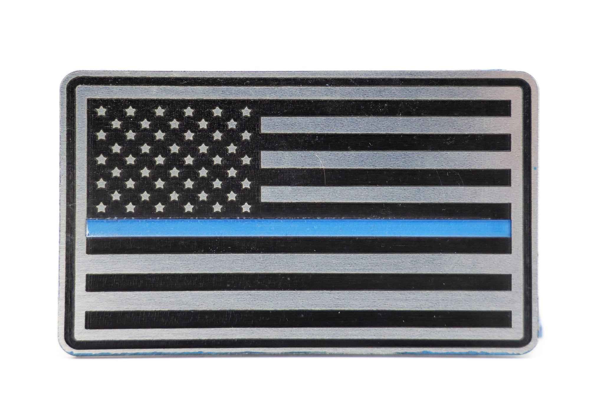 Thin Blue Line - Stainless Acrylic Hat Patch – Lone Star Adhesive